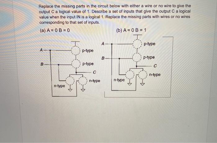Solved Replace the missing parts in the circuit below with | Chegg.com