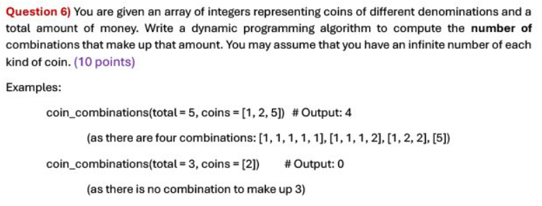 Solved Question 6) ﻿You are given an array of integers | Chegg.com