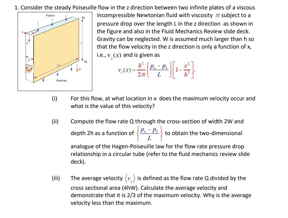 Solved incompressible Newtonian fluid with viscosity m | Chegg.com