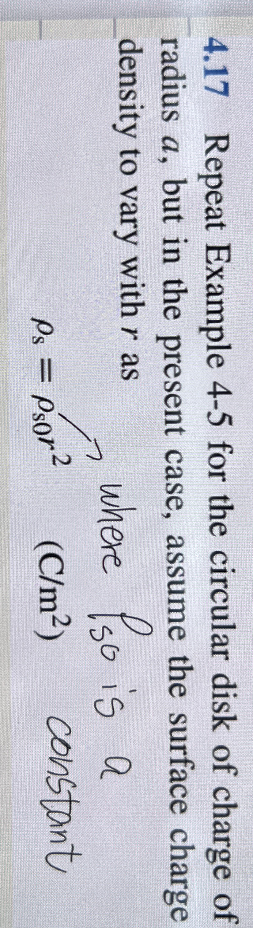 Solved 4.17 ﻿Repeat Example 4-5 ﻿for the circular disk of | Chegg.com