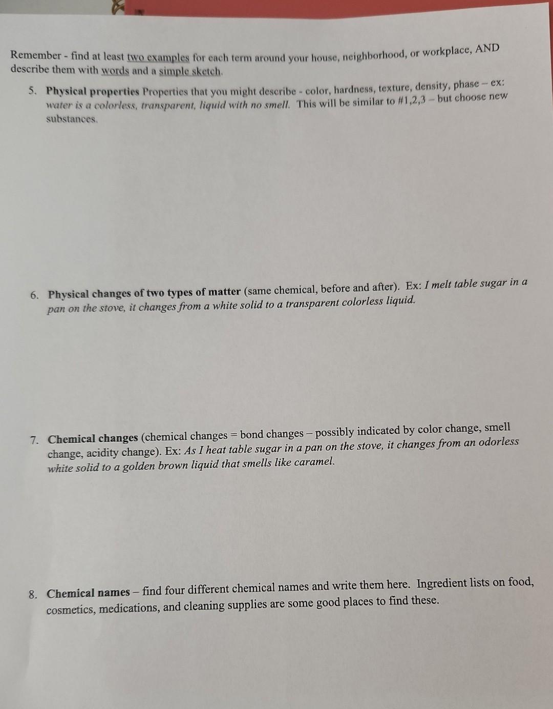 Solved Find at least two examples for each term around your | Chegg.com