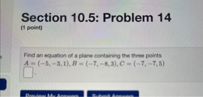 Solved Section 10.5: Problem 14 (1 point) Find an equation | Chegg.com