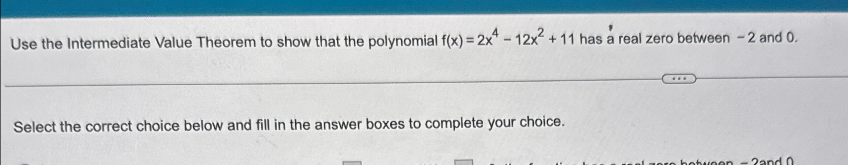 Solved Use the Intermediate Value Theorem to show that the | Chegg.com