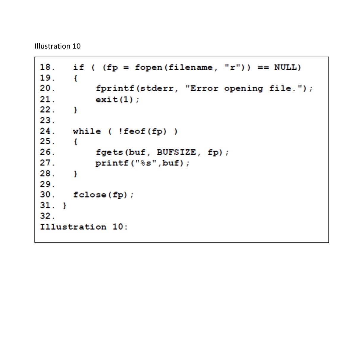 Solved Illustration 10if fopen (filename, r ﻿NULL | Chegg.com