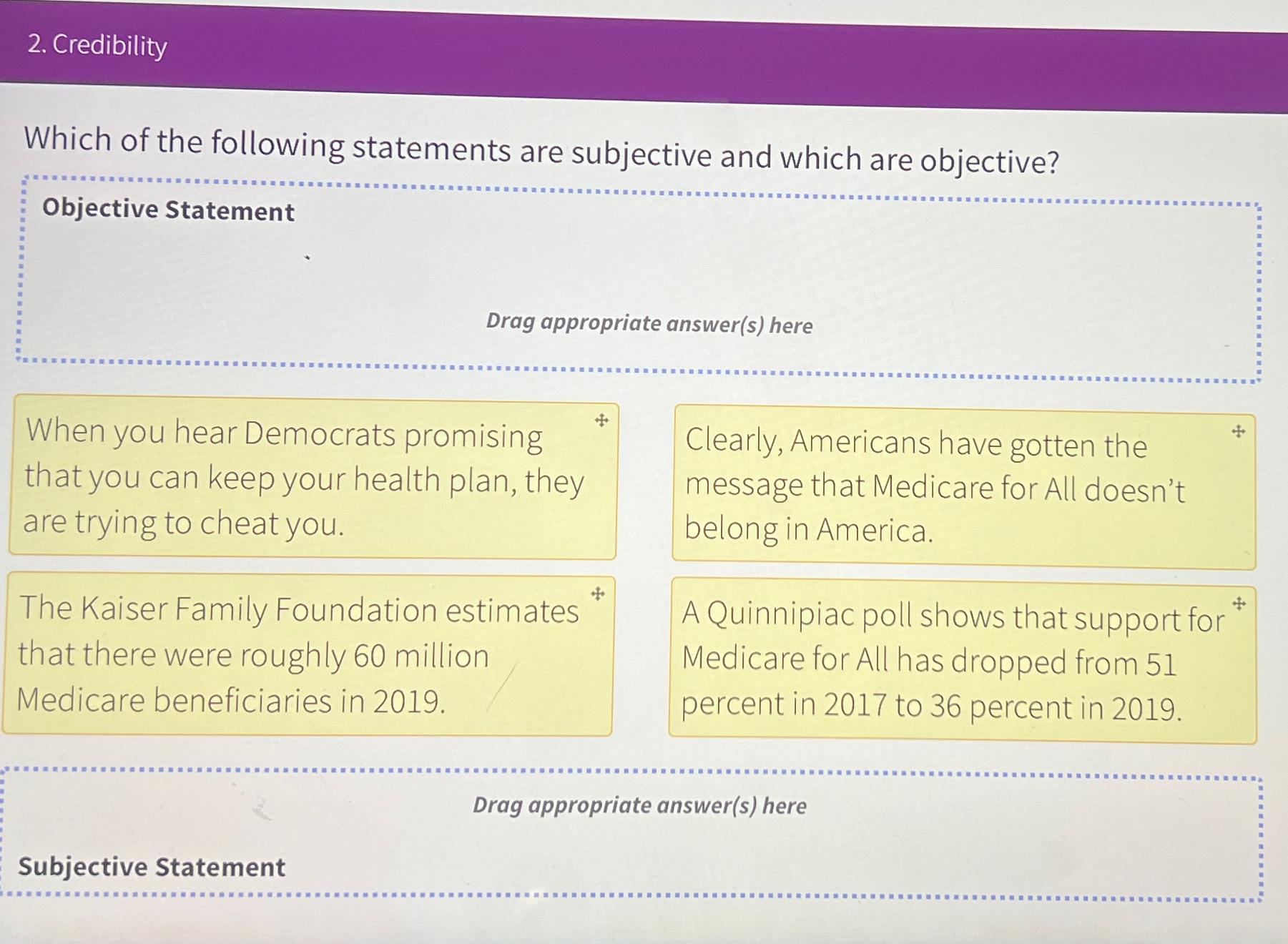 Solved CredibilityWhich of the following statements are | Chegg.com