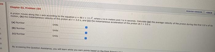 Solved Chapter 02, Problem 104 PRINTER VERSION RACK A proton | Chegg.com