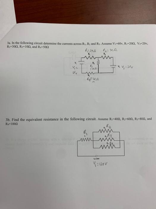 Solved 3a. In the following circuit determine the currents | Chegg.com