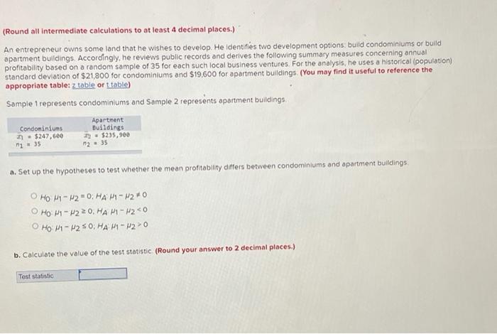 Solved (Round all intermediate calculations to at least 4 | Chegg.com