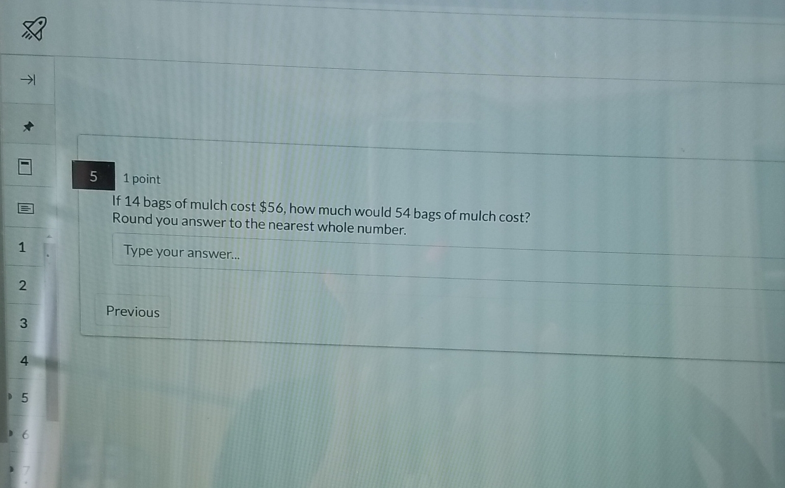 Solved 5 1 ﻿point If 14 ﻿bags of mulch cost $56, ﻿how much | Chegg.com