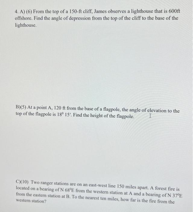 Solved 4. A) (6) From the top of a 150-ft cliff, James | Chegg.com