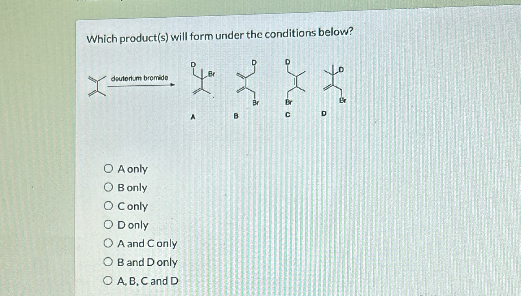 Solved Which product(s) ﻿will form under the conditions | Chegg.com