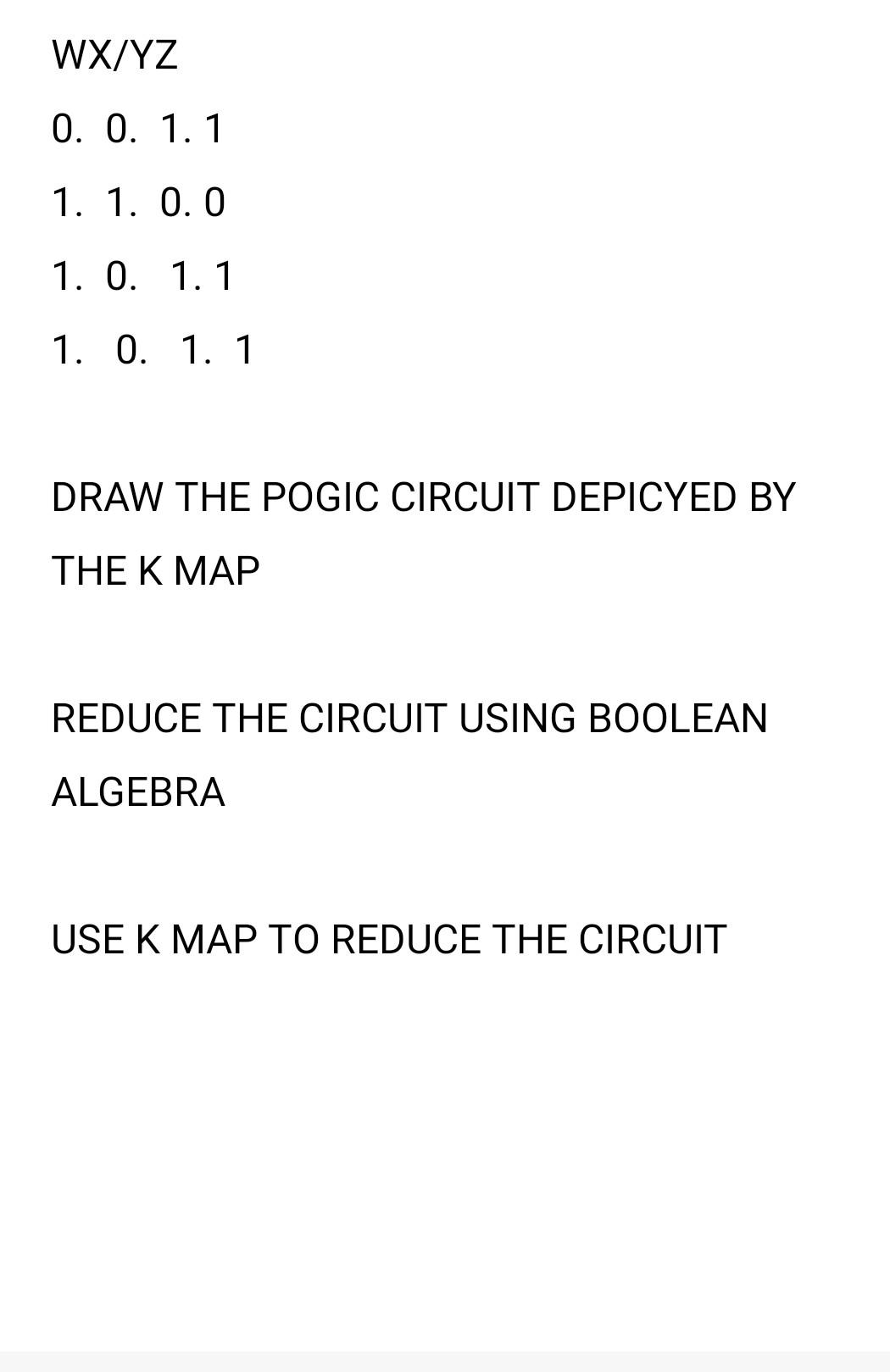 Solved DRAW THE POGIC CIRCUIT DEPICYED BY THE K MAP REDUCE | Chegg.com