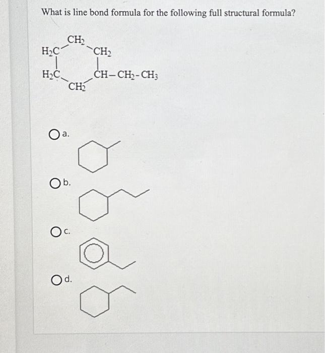 Solved What is line bond formula for the following full | Chegg.com
