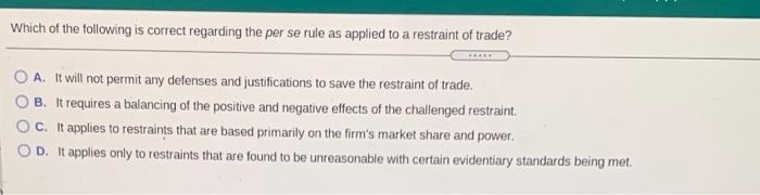 Solved Which of the following is correct regarding the per | Chegg.com