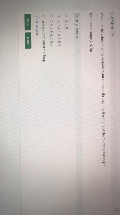 Solved Question 10 What are the values that the variable num | Chegg.com