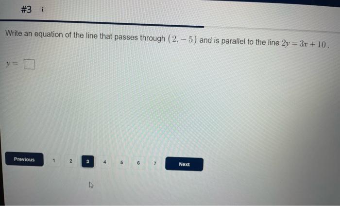 Solved Write an equation of the line that passes through | Chegg.com