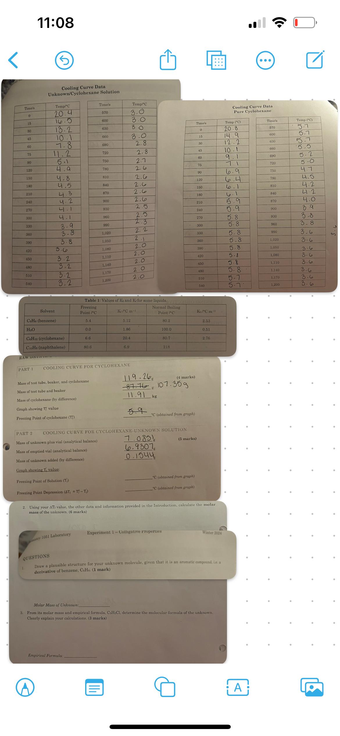 Solved 2. ﻿Use your delta Tf value, the other data and | Chegg.com