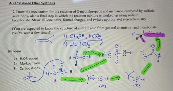 Solved Acid Catalyzed Ether Synthesis 7. Draw the mechanism | Chegg.com