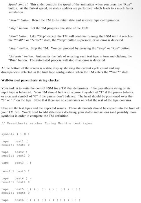 Solved Turing Machine Simulation: TMSim The goal of this lab | Chegg.com