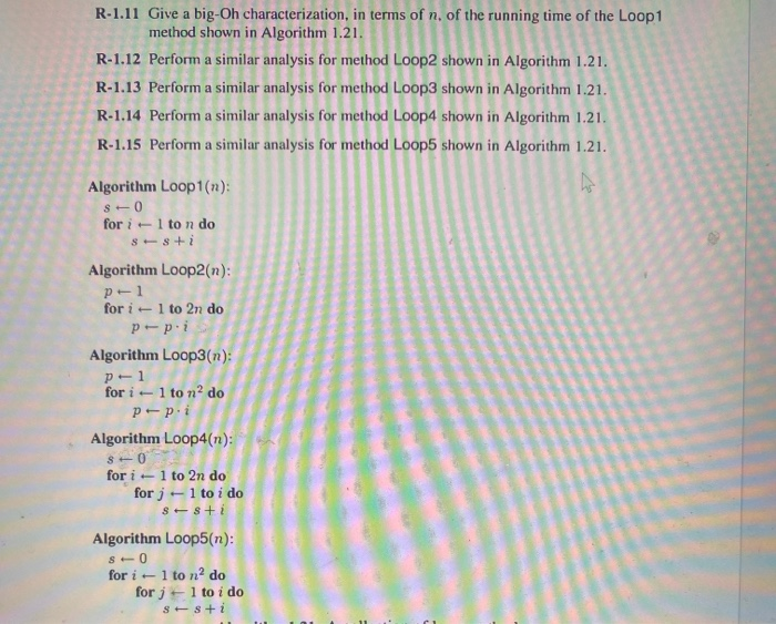 Solved R-1.11 Give a big-Oh characterization, in terms of n. | Chegg.com