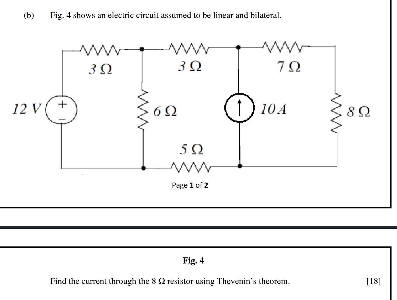 Solved (b) ﻿Fig. 4 ﻿shows an electric circuit assumed to be | Chegg.com