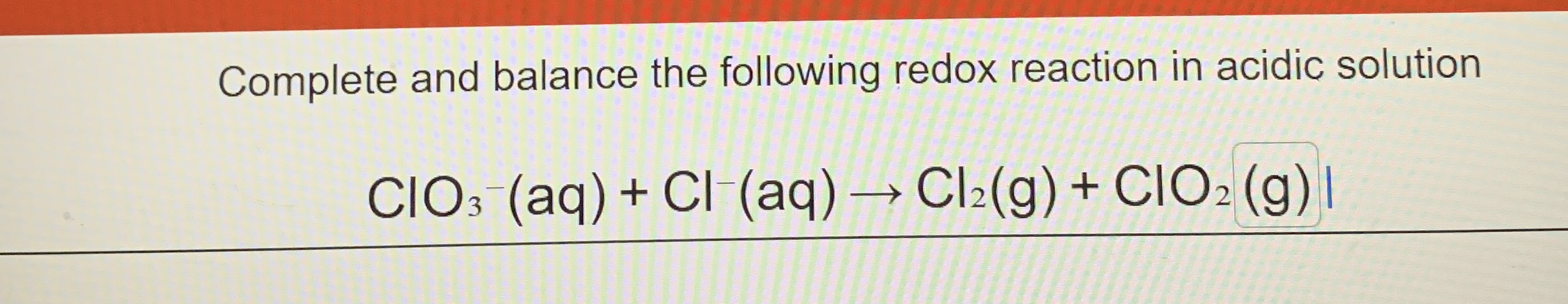 Solved Complete and balance the following redox reaction in | Chegg.com