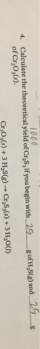 Solved 1000 4. Calculate the theoretical yield of Crys, if | Chegg.com