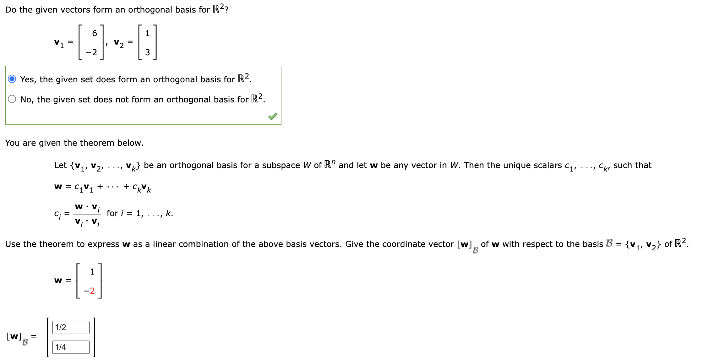Solved Do the given vectors form an orthogonal basis for | Chegg.com