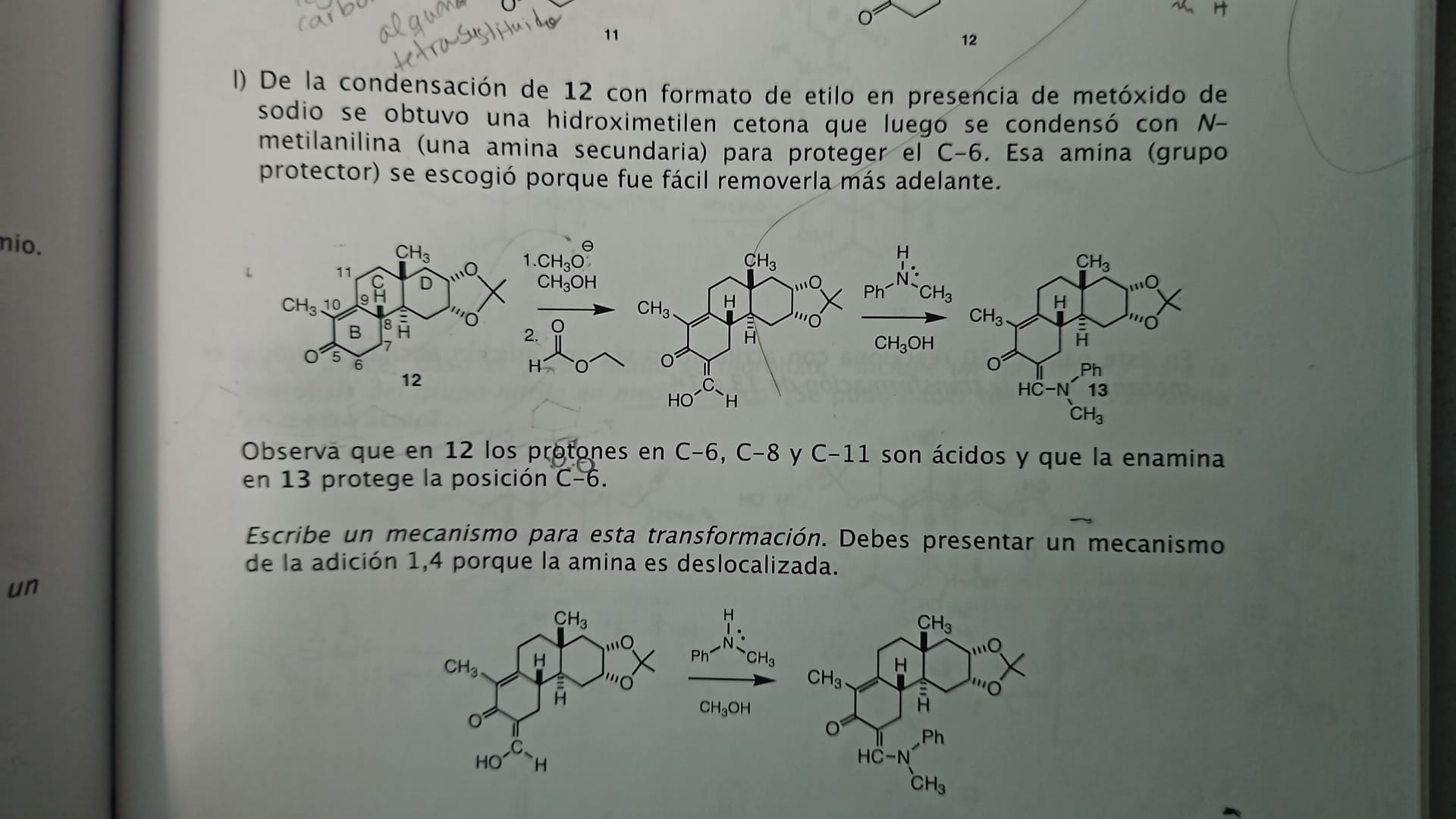 l) ﻿De la condensación de 12 ﻿con formato de etilo en | Chegg.com