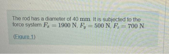 Solved The rod has a diameter of 40 mm. It is subjected to | Chegg.com