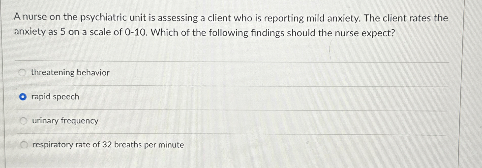 Solved A nurse on the psychiatric unit is assessing a client | Chegg.com