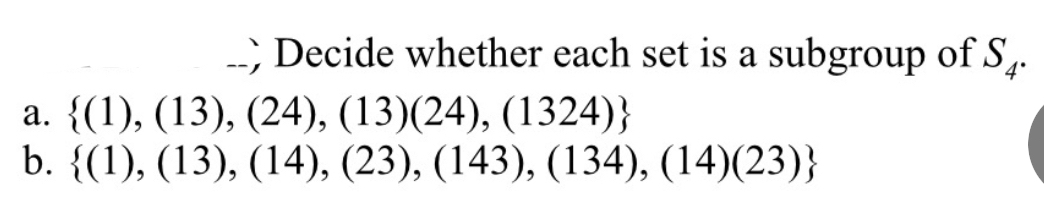 Solved .-, ﻿Decide whether each set is a subgroup of | Chegg.com