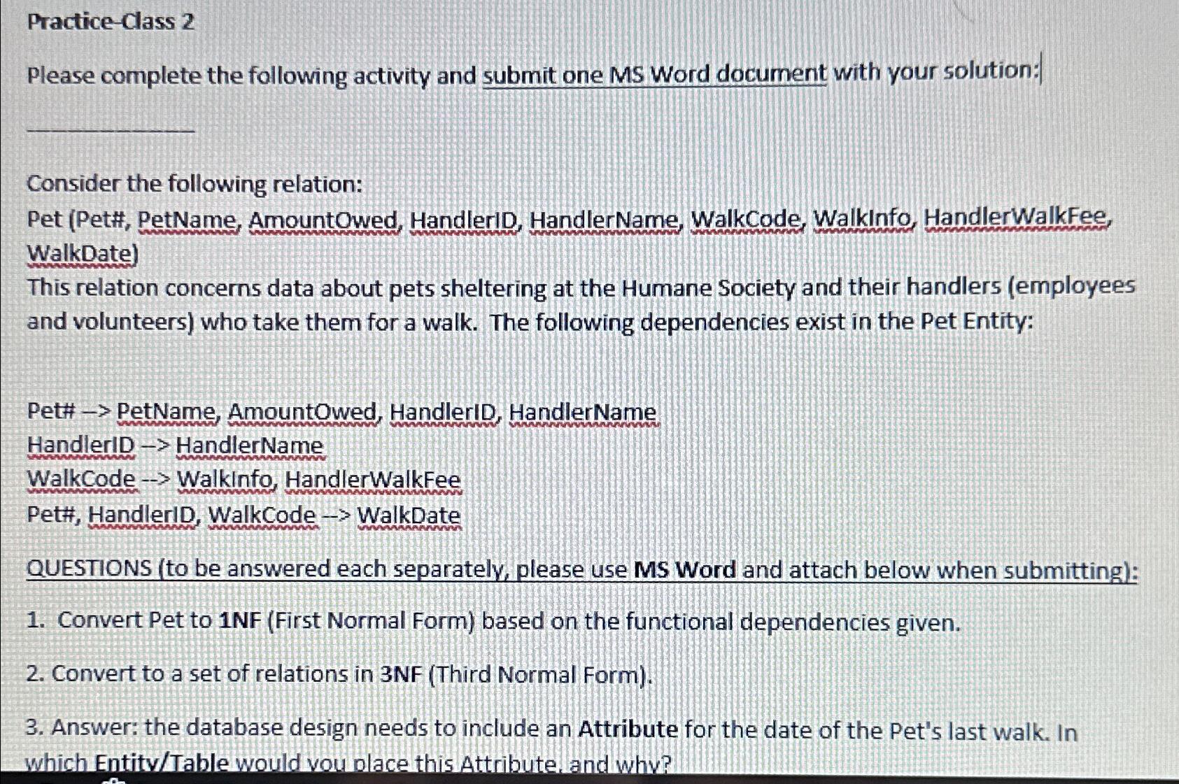 Solved Practice-Class 2Please complete the following | Chegg.com