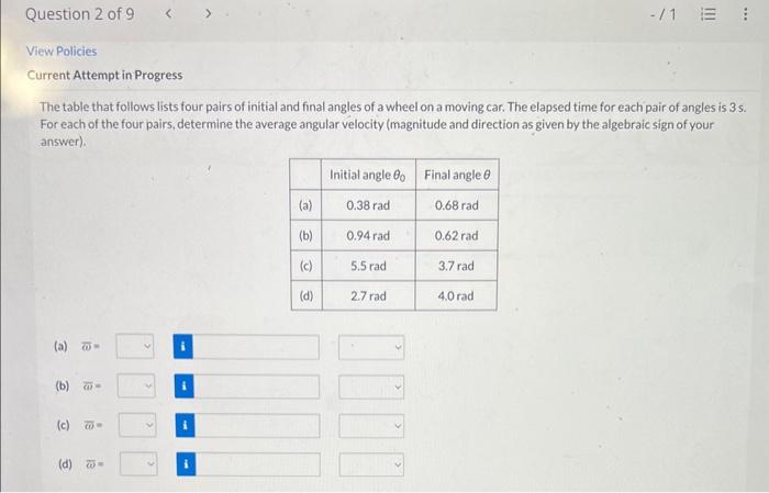 Solved The table that follows lists four pairs of initial | Chegg.com