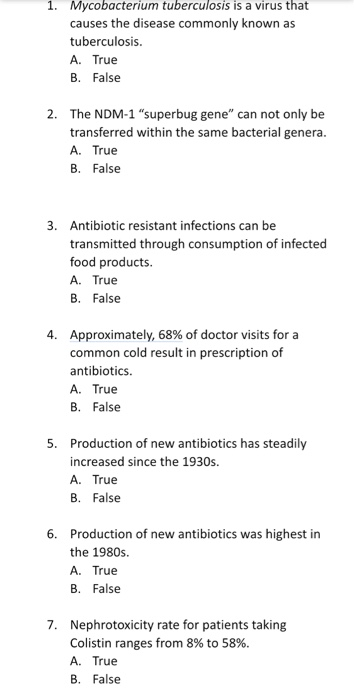 Solved 1. Mycobacterium tuberculosis is a virus that causes | Chegg.com