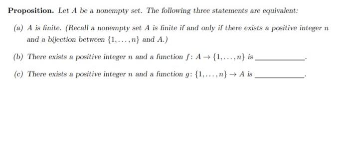 Solved Proposition. Let A be a nonempty set. The following | Chegg.com