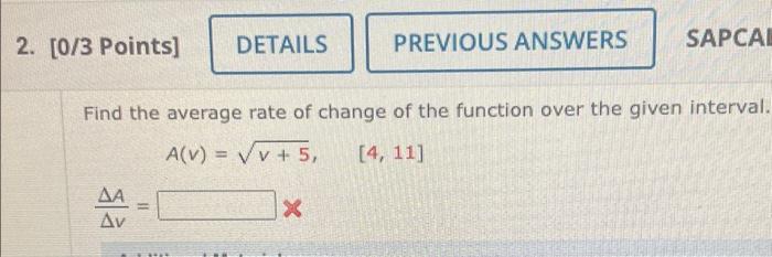 Solved Find the average rate of change of the function over | Chegg.com