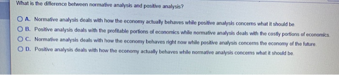 Solved What is the difference between normative analysis and | Chegg.com