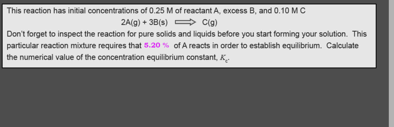 Solved This reaction has initial concentrations of 0.25M ﻿of | Chegg.com