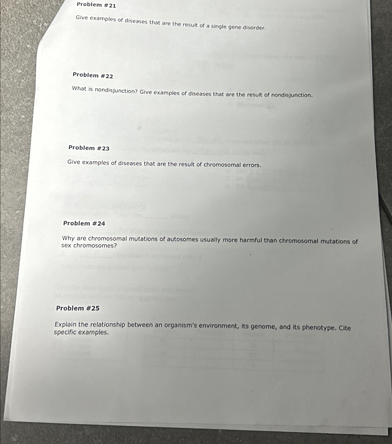 Solved Problem # 21Give examples of diseases that are the | Chegg.com