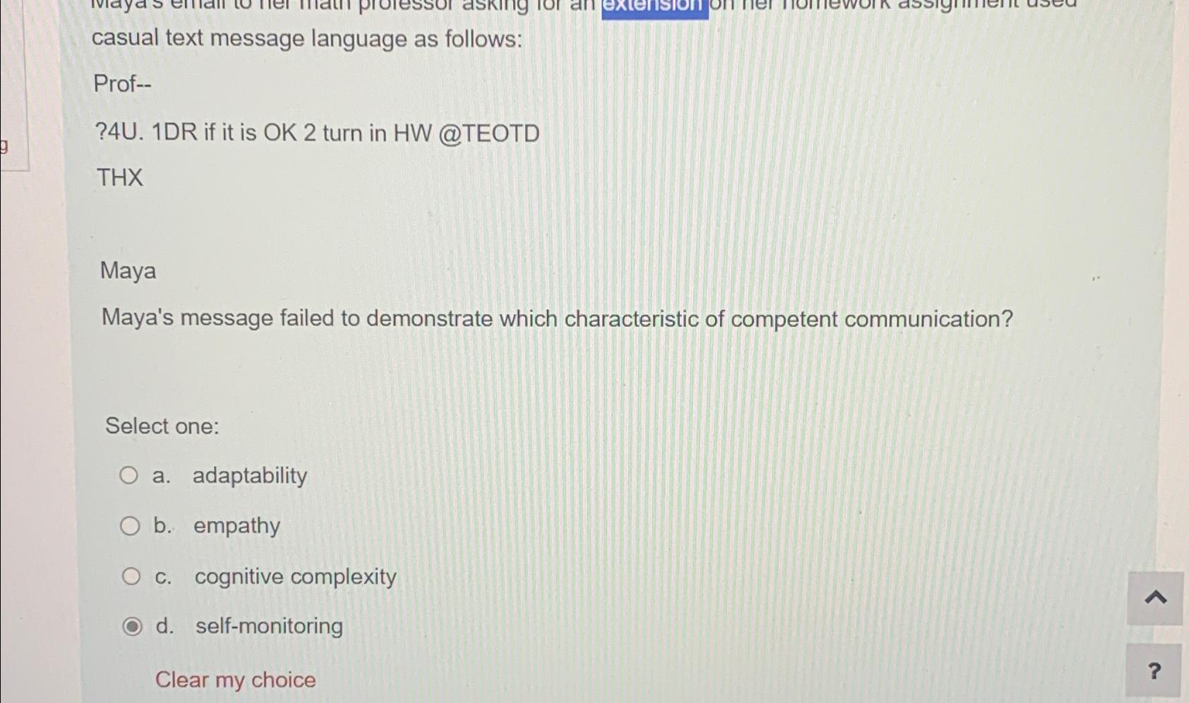 Solved casual text message language as | Chegg.com