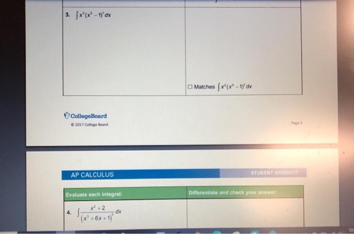 Solved AP CALCULUS STUDENT HANDOUT Finding Antiderivatives | Chegg.com