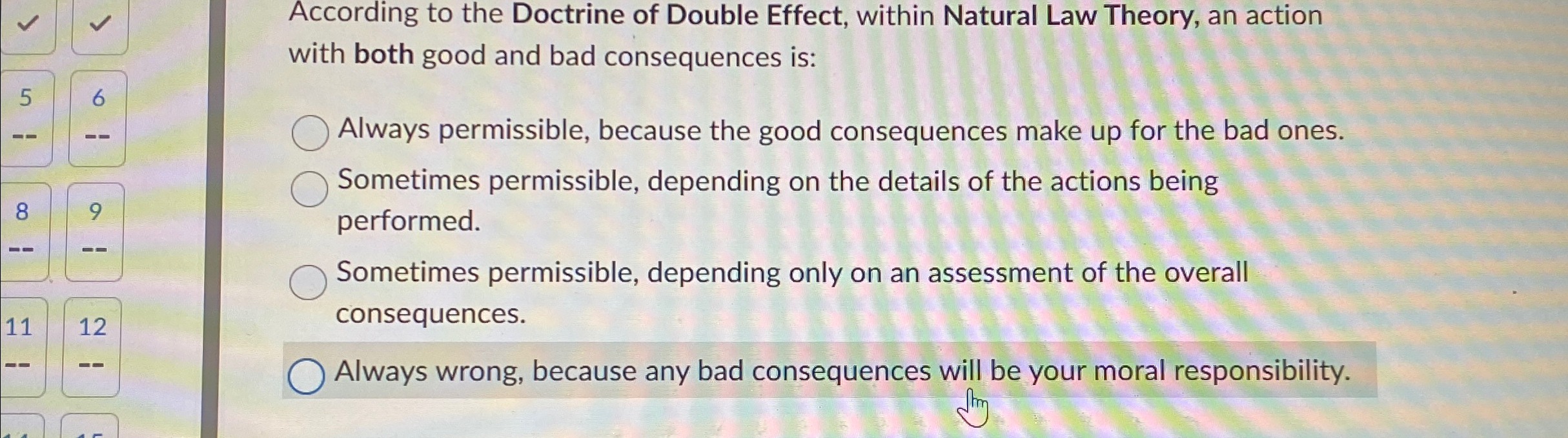 Solved According to the Doctrine of Double Effect, within | Chegg.com