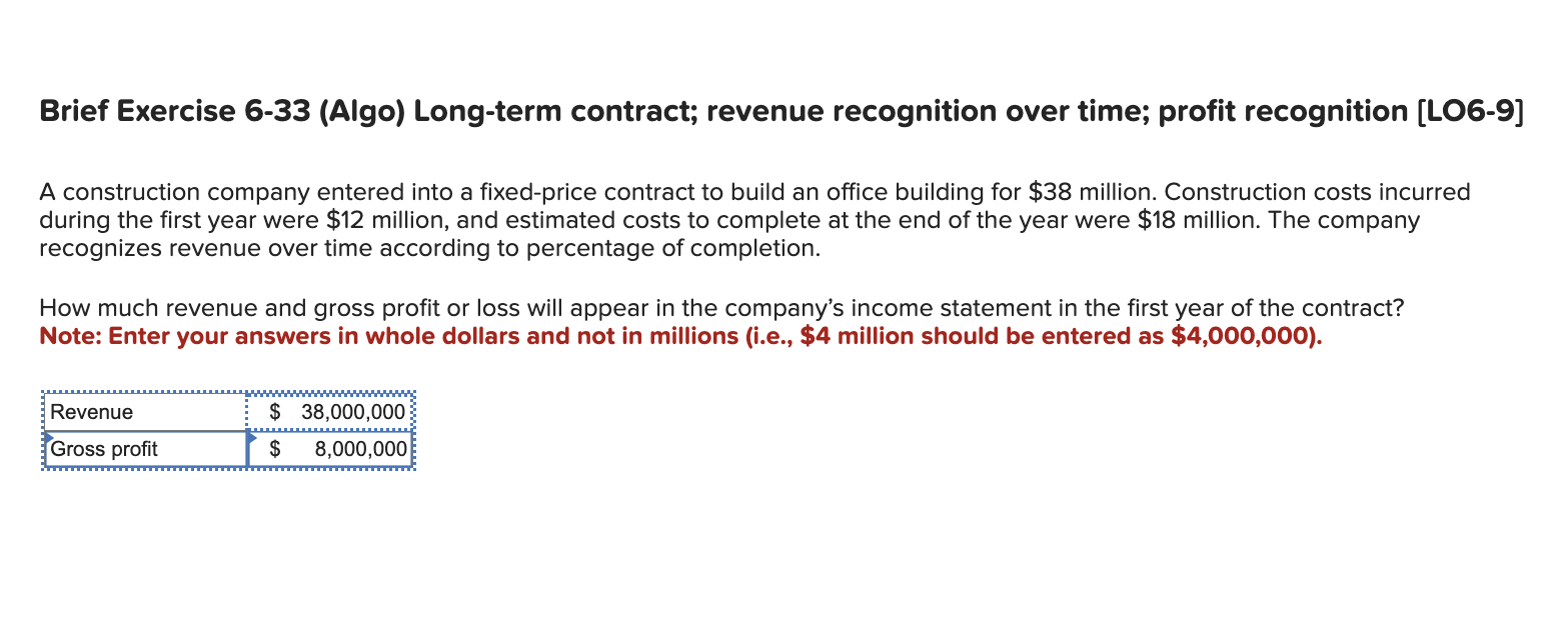 Solved Brief Exercise 6-33 (Algo) ﻿Long-term contract; | Chegg.com