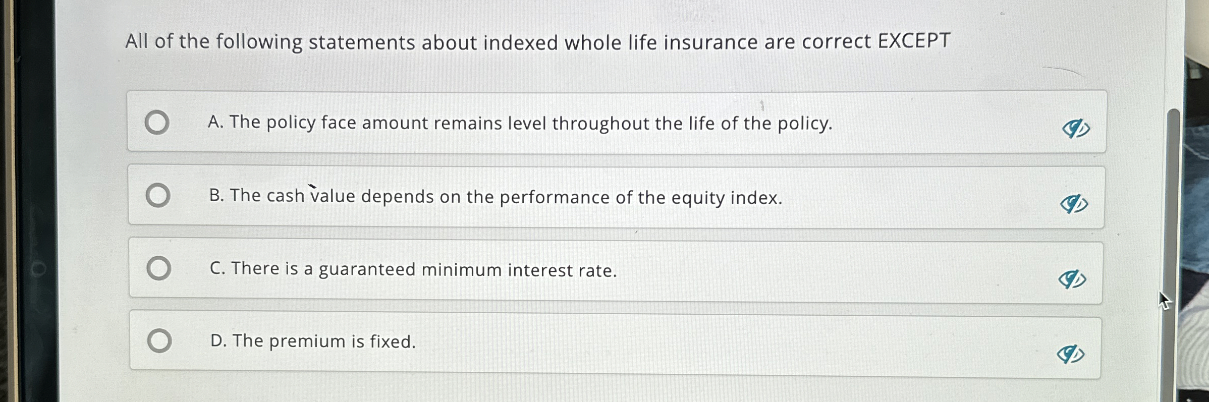 Solved All of the following statements about indexed whole | Chegg.com