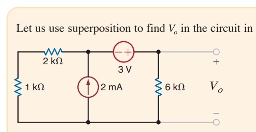 Solved Let us use superposition to find Vo ﻿in the circuit | Chegg.com