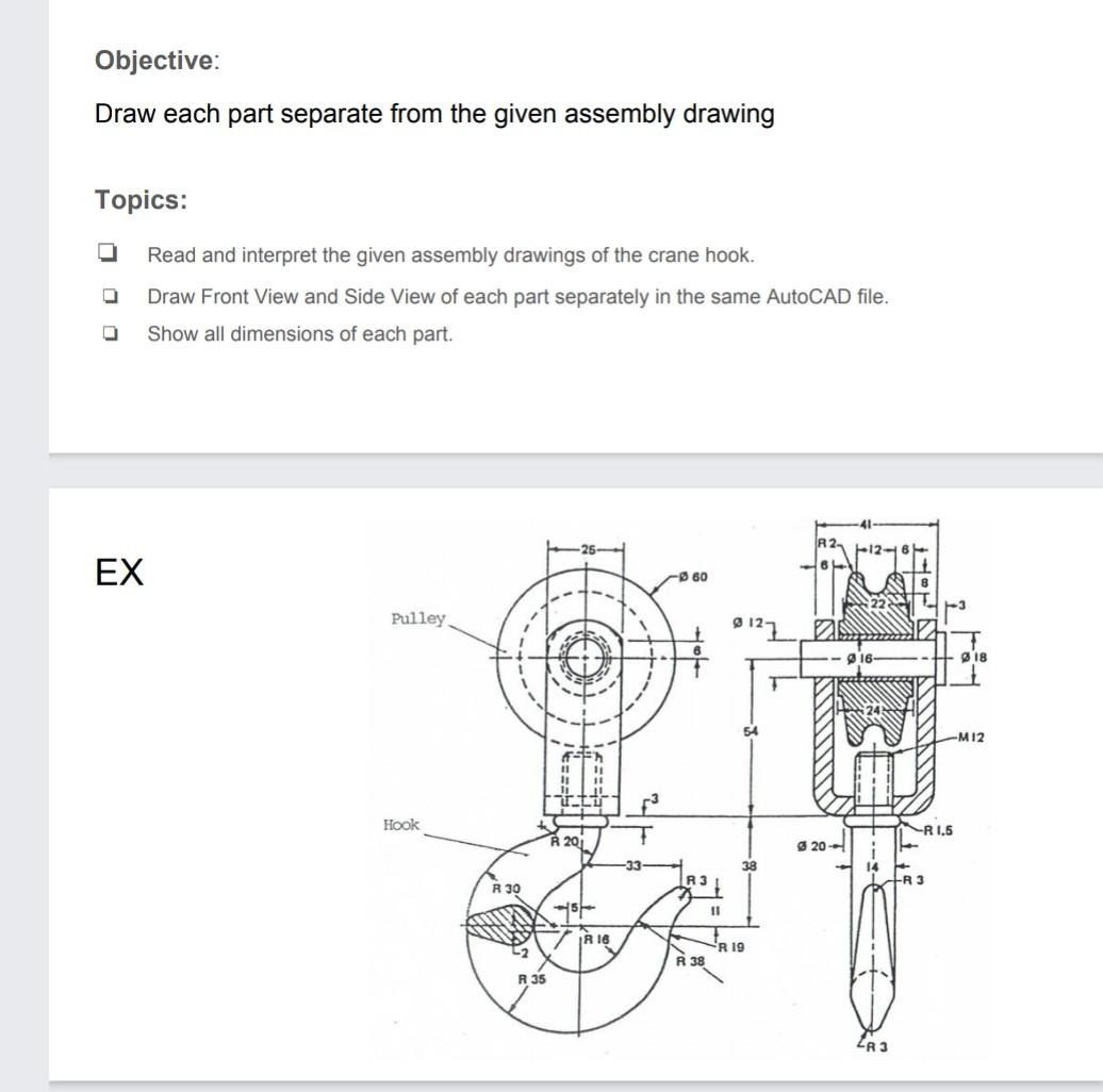Solved Objective: Draw each part separate from the given | Chegg.com