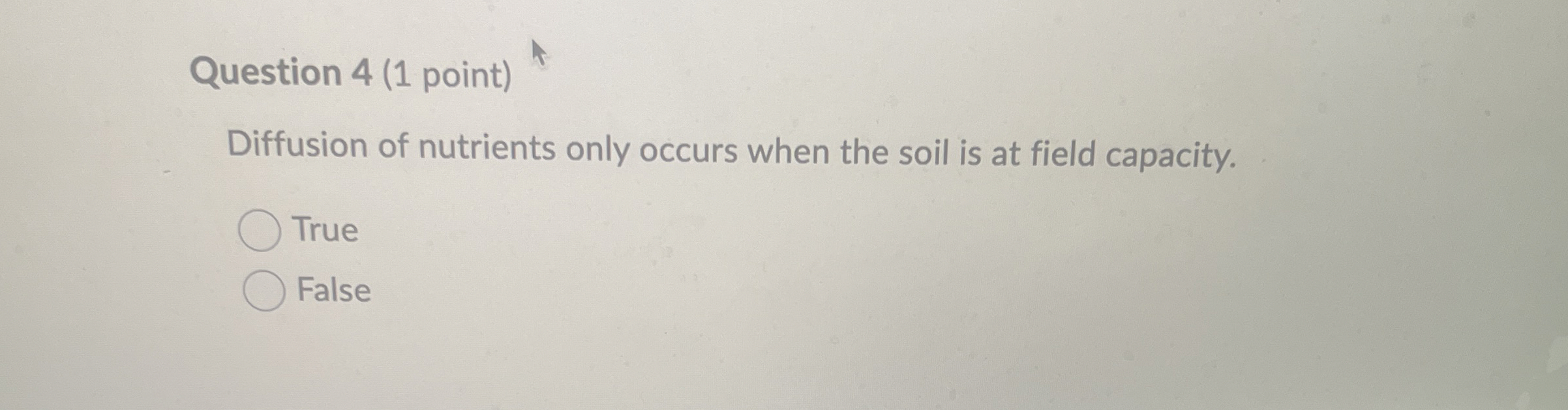 Solved Question 4 (1 ﻿point)Diffusion of nutrients only | Chegg.com