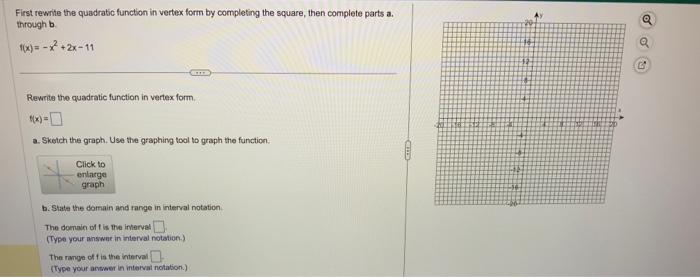 Solved First rewrite the quadratic function in vertex form | Chegg.com