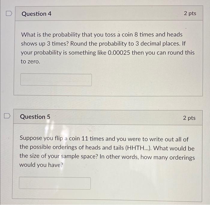 Solved What is the probability that you toss a coin 8 times | Chegg.com